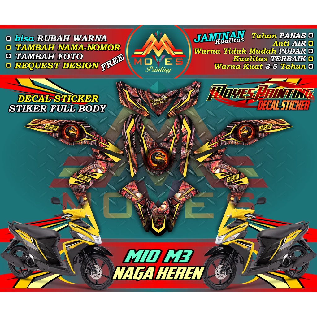 Jual Decal Mio M3 Full Body Kit Full Blok Kit / Motif Design Custom ...