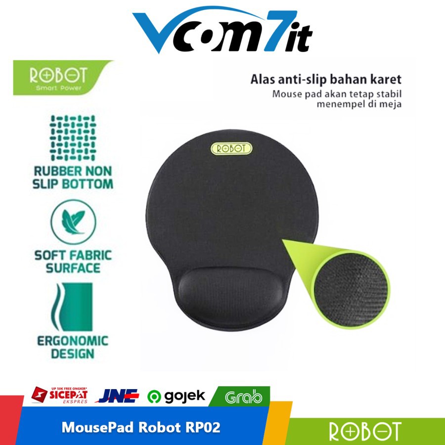 Jual Robot Mousepad RP02 Anti Slip Mouse Pad Black Bantal Tebal Wrist ...
