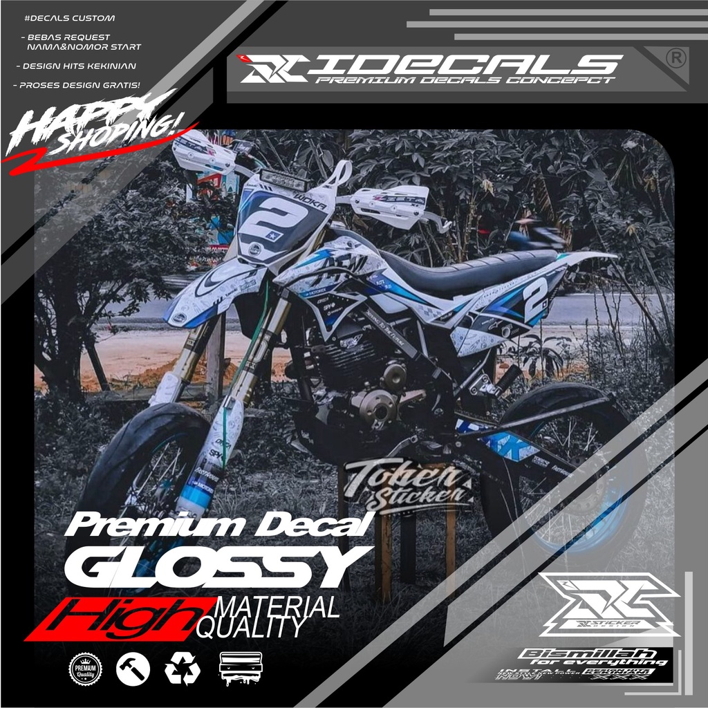 Jual 00135 sticker decals fullbody kawasaki stracker desain simpel ...