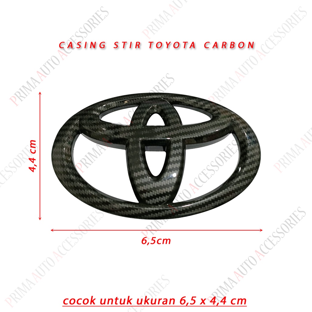 Jual Casing Logo Stir Mobil Toyota Carbon Steer Car 65mm x 44mm ...