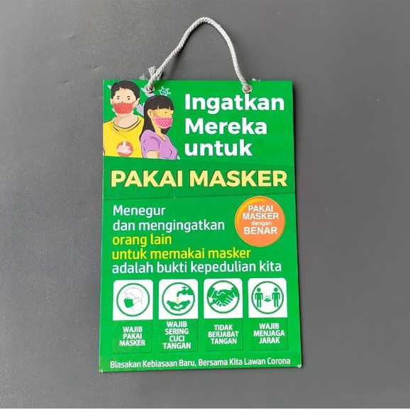 Jual Poster Gantung | Hard Poster Ingatkan Pakai Masker, Poster Prokes ...
