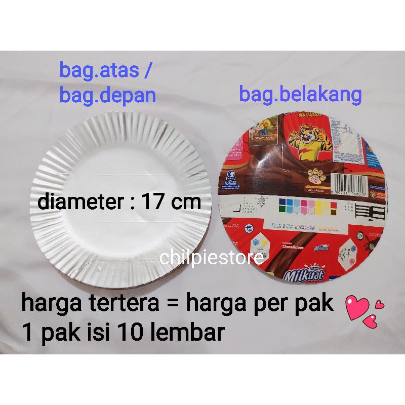 Jual (isi 10) piring kertas perak / piring perak besar diameter 17 cm | Shopee Indonesia