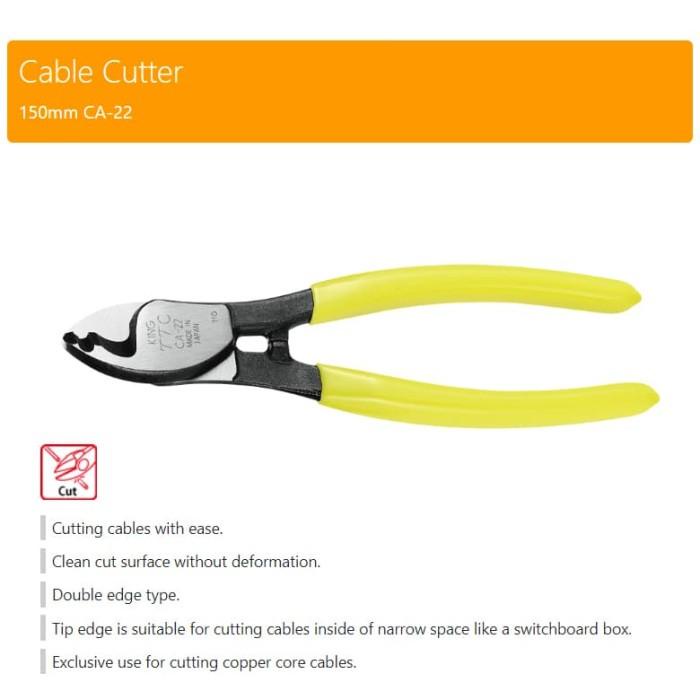 Jual Cable | Tang Potong Kabel 6 Inch - King Ttc - Ca-22 - Made In Japan | Shopee Indonesia