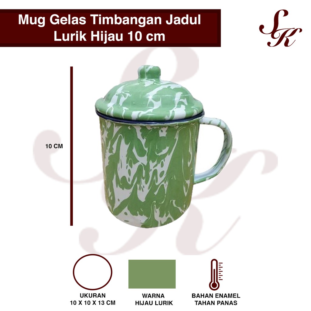 Jual Mug 10cm Blirik Tutup (1PCS) Cangkir Seng Gelas Enamel Motif ...