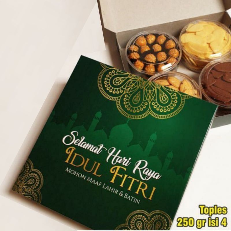 Jual HARGA 10 Lembar Kardus LEBARAN kue kering kuker lebaran isi 4 ...