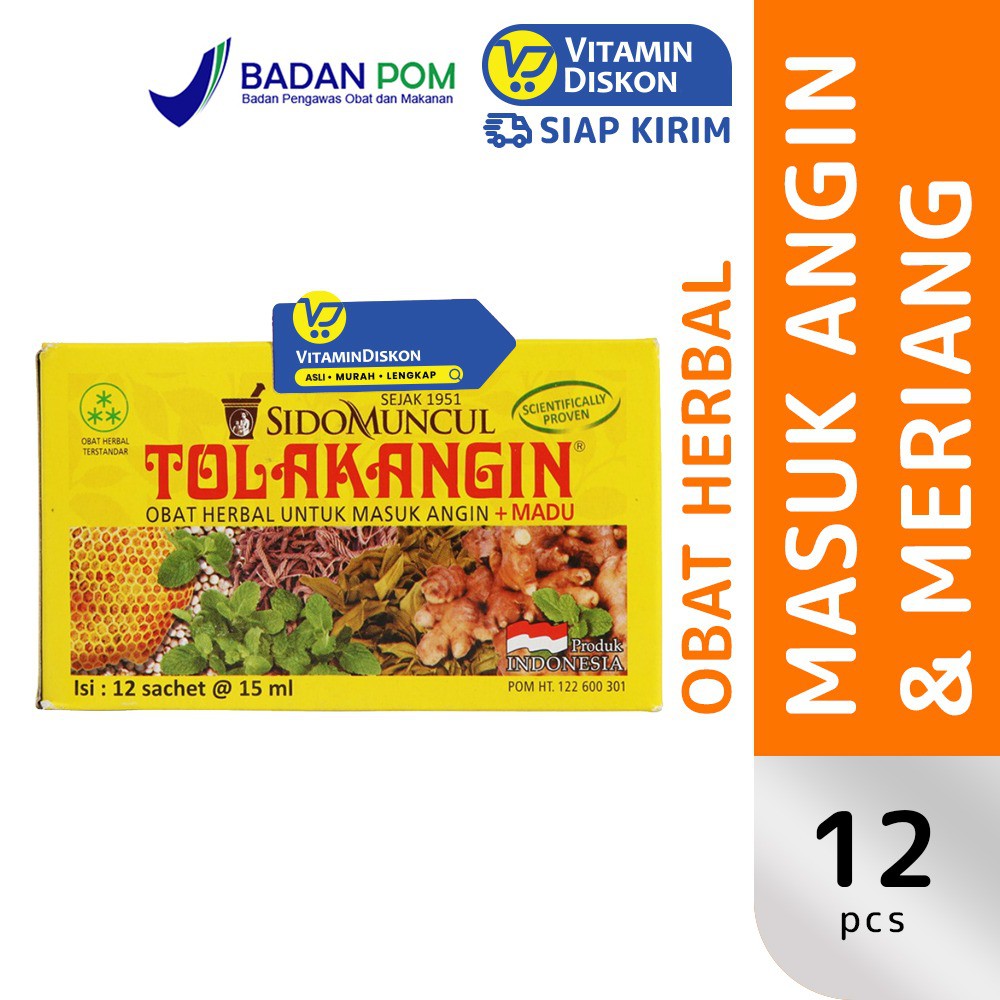 Jual Sidomuncul Tolak Angin Cair 1 Box (12 Pc) | Obat Herbal Masuk ...