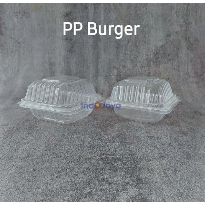 Jual KOTAK BUBUR PLASTIK / PP LUNCH BOX BURGER / ISI 25 PCS / PACK ...