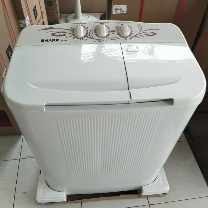 Jual Mesin Cuci 2 Tabung Sharp EST 70 MW / 68 MW Cuci dan Kering Low ...