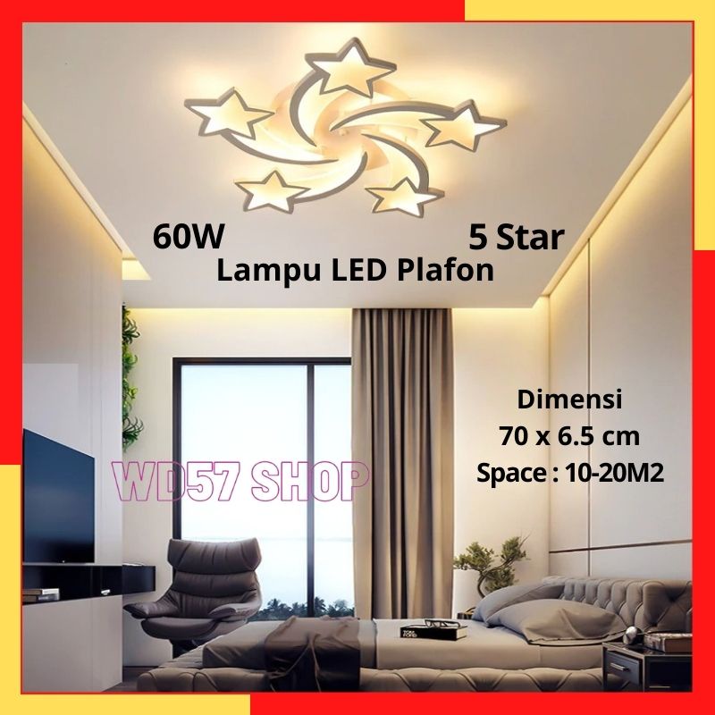 Jual Lampu LED Hias Plafon Gantung Modern Minimalis Remot Kontrol ...