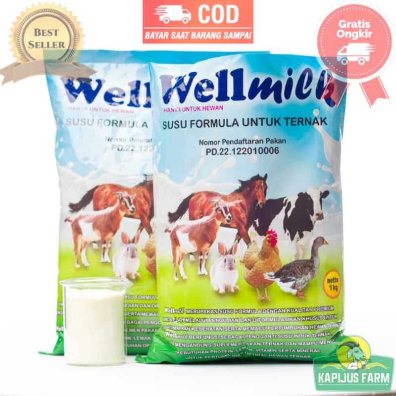 Jual Wellmilk Susu Formula Untuk Ternak 1kg Susu Pedet Susu Cempe ...