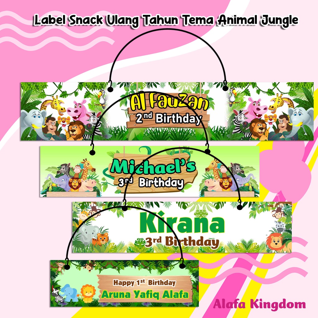 Jual AlafaKingdom Label Snack Ulang Tahun Tema Animal Jungle / Tas ...