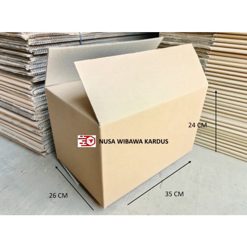Jual kardus box packing polos 35x26x24cm | Shopee Indonesia