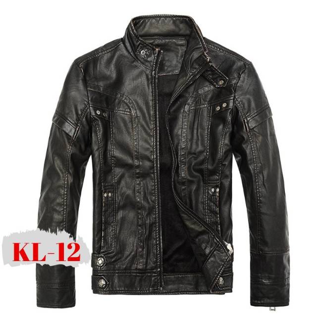 Jual Jaket kulit pria asli kode KL-12 model semi racing merek Kaivan ...