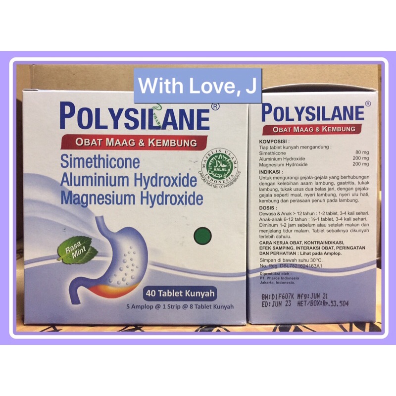 Jual POLYSILANE TABLET ( 40 TABLET KUNYAH ) - OBAT MAAG & KEMBUNG ...
