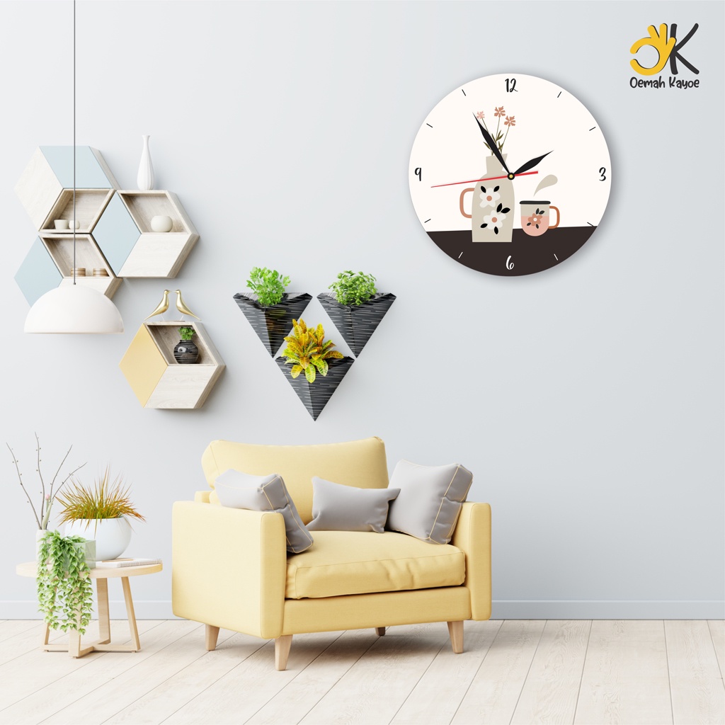Jual JAM DINDING KAYU VINTAGE AESTHETIC WALL CLOCK RUMAH UNIK MINIMALIS ...
