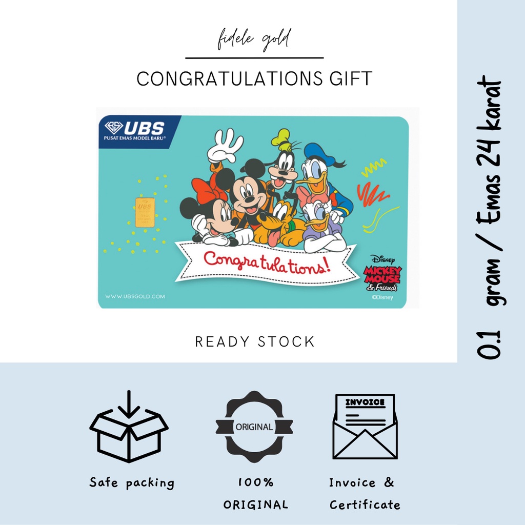 Jual Logam Mulia Disney 0,1 gram Congratulations Mickey Mouse | Shopee ...
