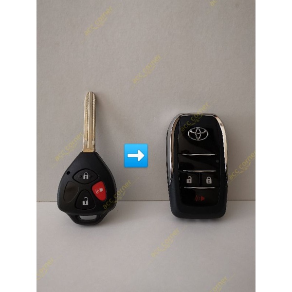 Jual flipkey casing kunci remote innova avanza vios yaris fortuner 3 ...