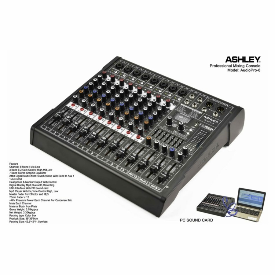 Jual Mixer Ashley Audio pro 8 Channel Audiopro8 Original Selection Onyx ...