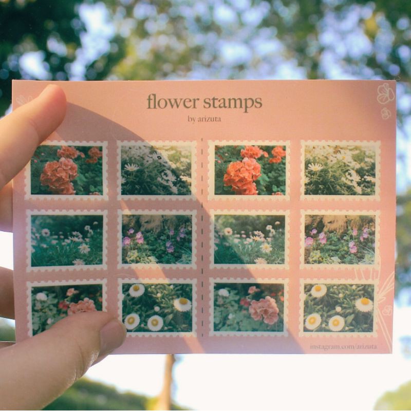 Jual Flower Stamps sticker | Stiker Bentuk Perangko Bunga Deco | Shopee ...