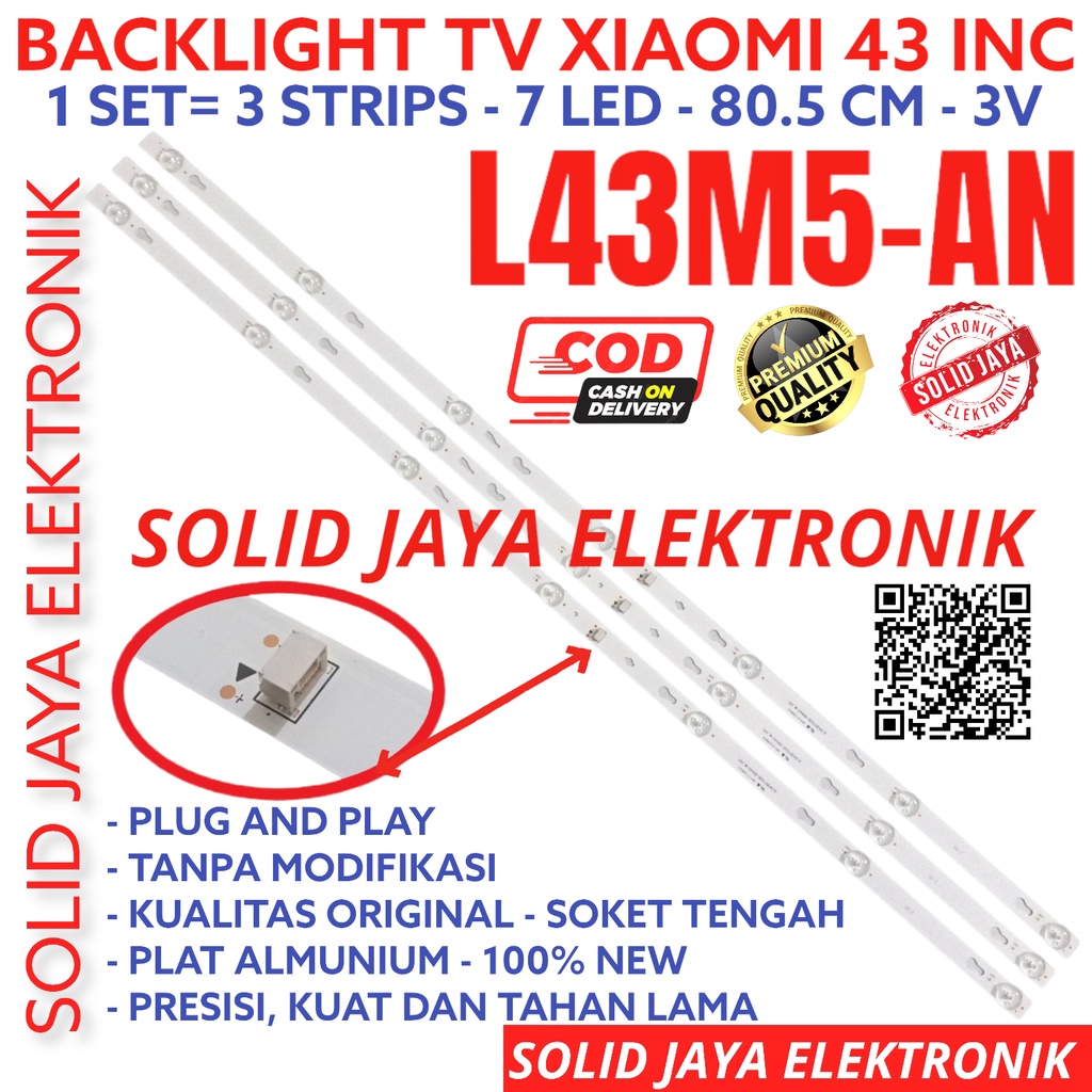 Jual BACKLIGHT TV LED XIAOMI 43 INC L43M5-AN L43M5AN L 43M5AN LAMPU BL 7K 3V L 43M5 AN XIAOMI ...