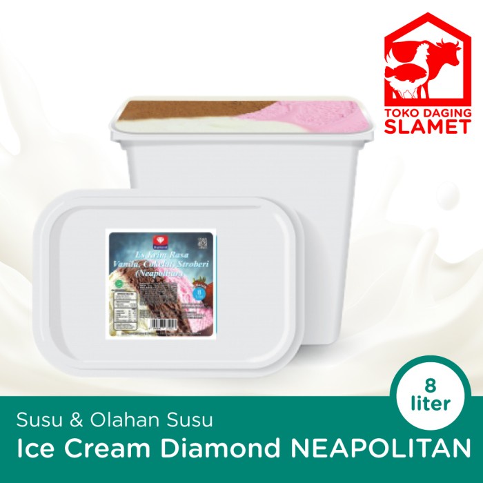 Jual Ice Cream Es Krim Diamond Neapolitan Stroberi Coklat Vanila 8 ...