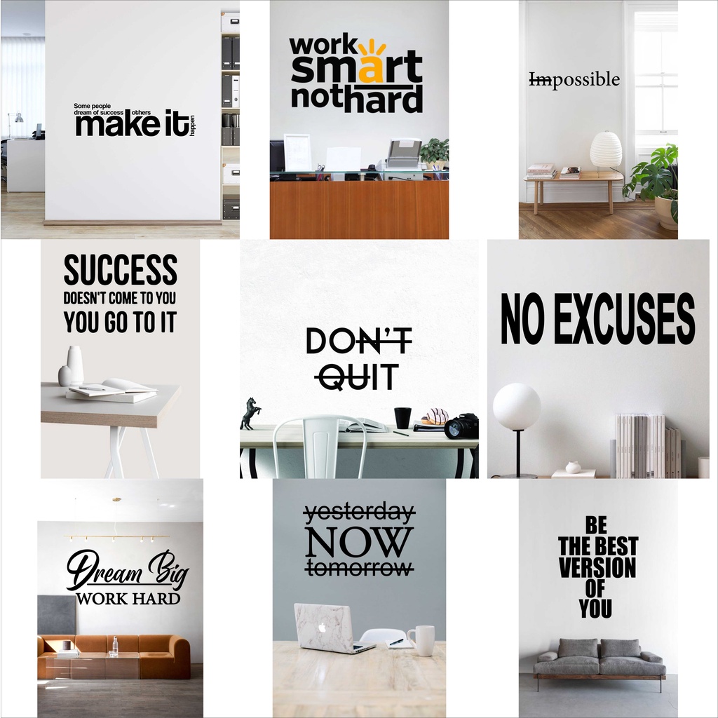 Jual QUOTES STIKER AESTETIK MAKE IT WORK SMART POSSIBLE SUCCESS DO IT ...