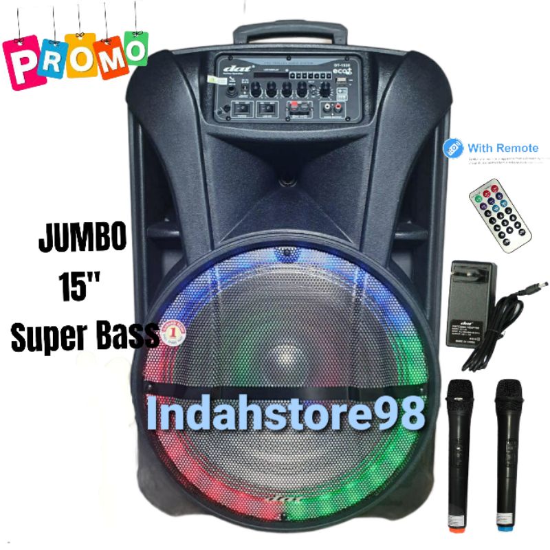 Jual Speaker Portable 15 Inch Dat Dt 1535 Eco Bluetooth Karaoke Xbass