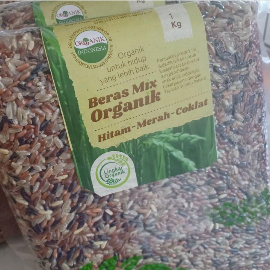Jual Beras Mix WG (Hitam Merah Coklat) Lingkar Organik Vakum 1Kg ...