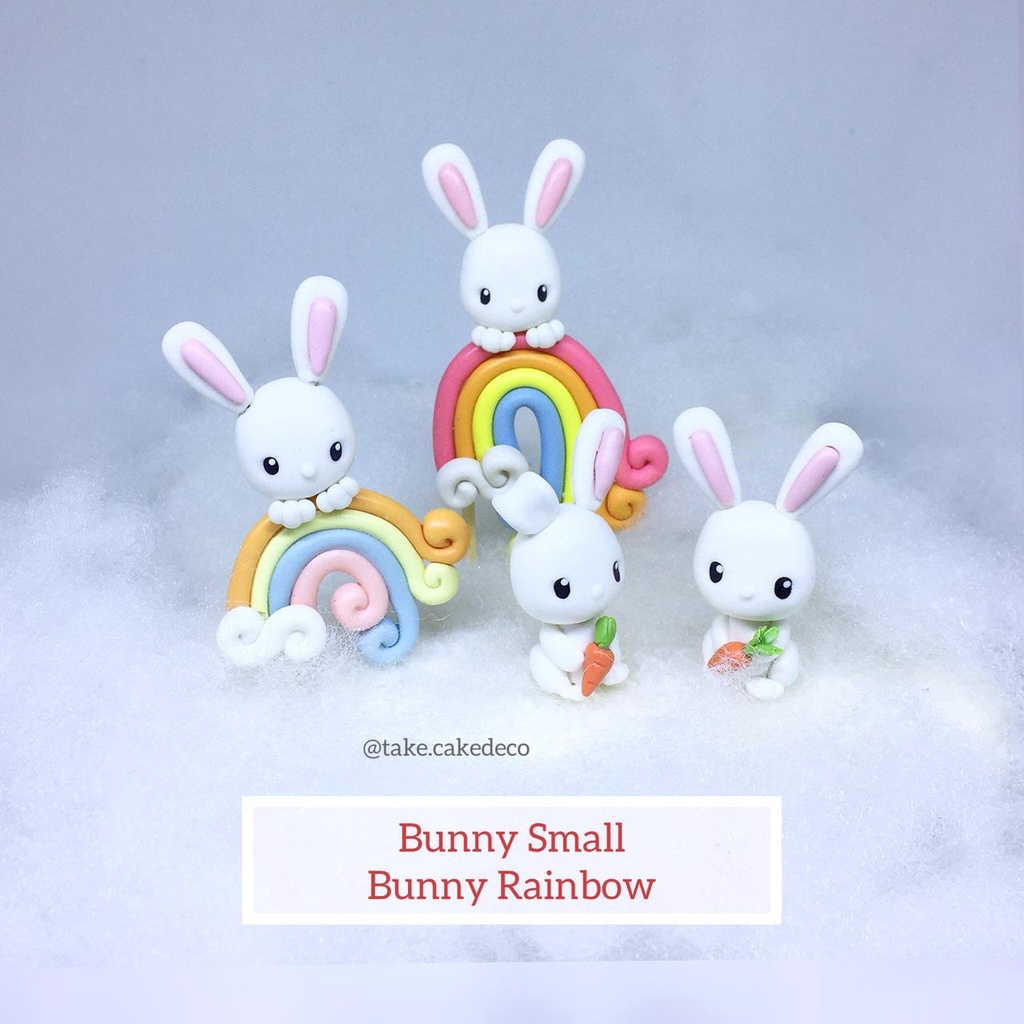 Jual Asesoris Bunny Rainbow Rabbit Kelinci Wortel Hiasan Kue Ultah Clay ...