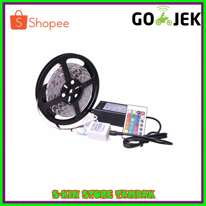 Jual Lampu Led Strip RGB type 3528 5 meter 3 warna lampu merah biru ...