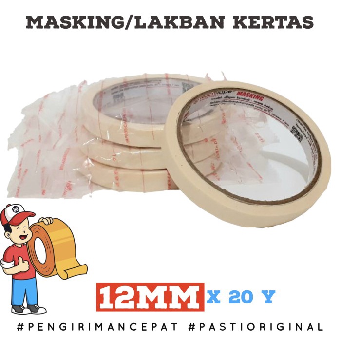 Jual Masking Tape Nachi 12mm x 20 Y Khusus pembelian Per Dus /Lakban Kertas | Shopee Indonesia