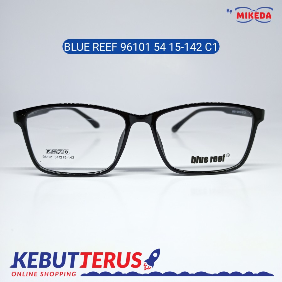 Jual Mikeda - Frame Kacamata Blue Reef 96101 C1 Black + Lensa ( Minus ...