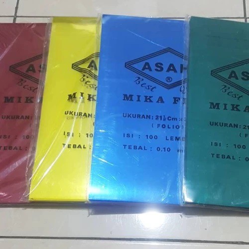 Jual Plastik Mika Cover Jilid ASAHI Polos FOLIO 0,10 mm Warna | Shopee Indonesia
