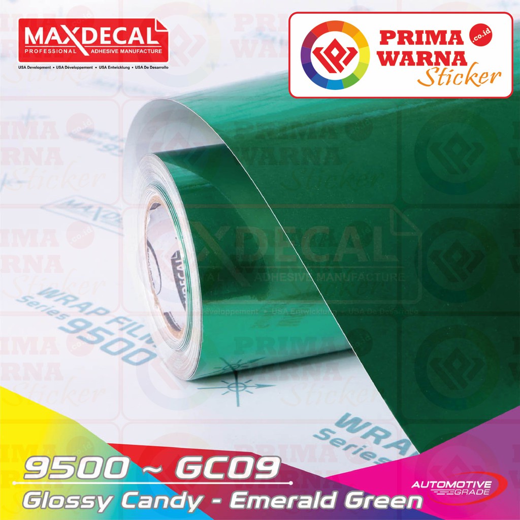 Jual Maxdecal 9500 GC09 Glossy Candy Emerald Green, Wrap Series Sticker ...