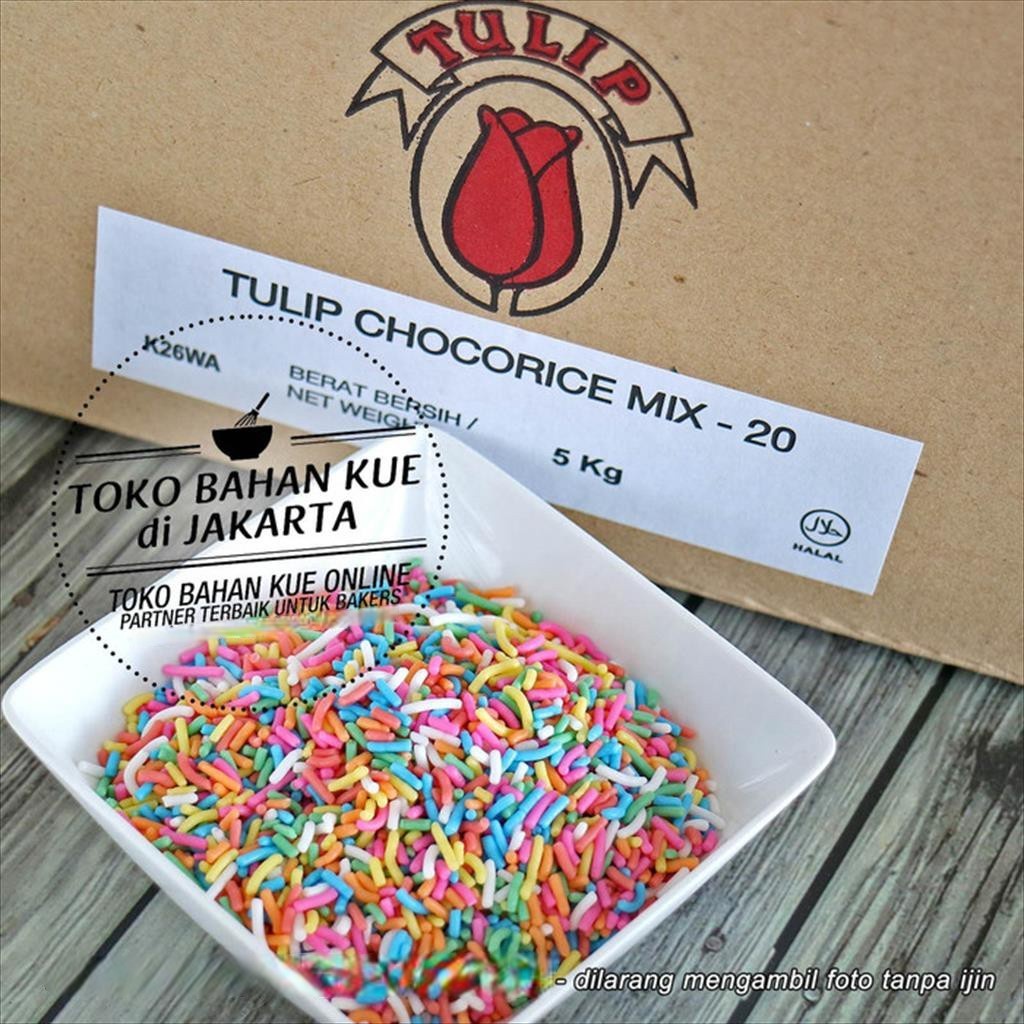 Jual Tulip Meises Warna Warni 500gr Chocorice MIX Meses Rainbow Ceres ...