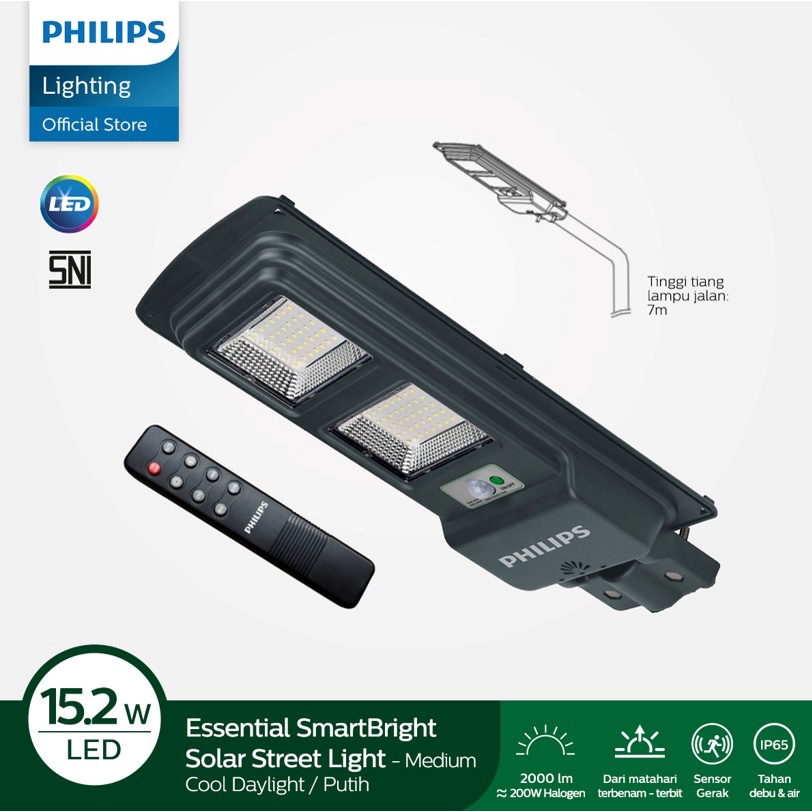 Jual Philips Essential SmartBright Solar Street Light Medium | Shopee ...