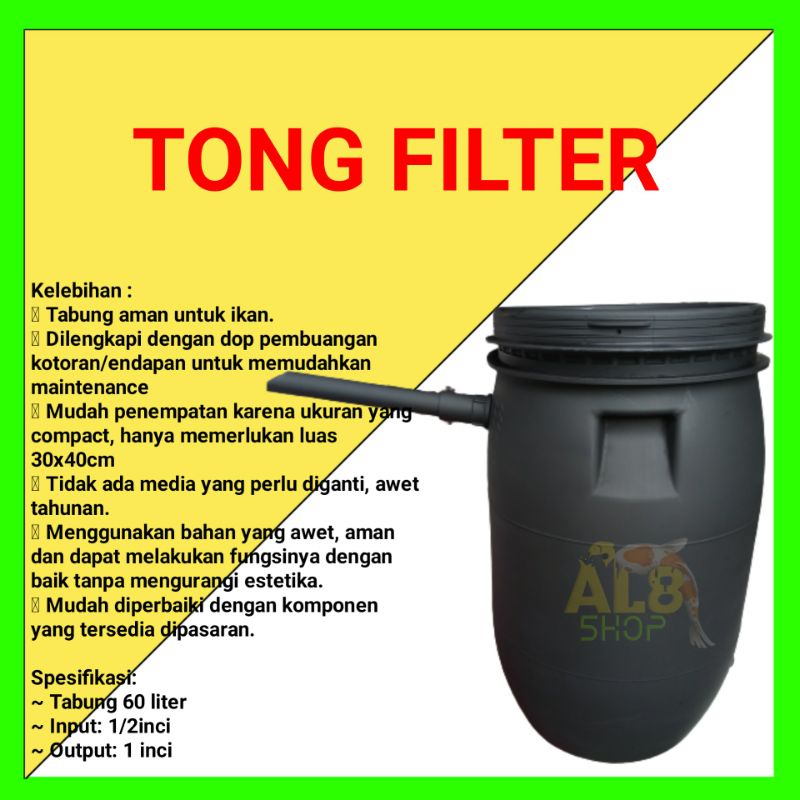 Jual tong filter tempat media filter kolam ikan koi filter mekanis ...