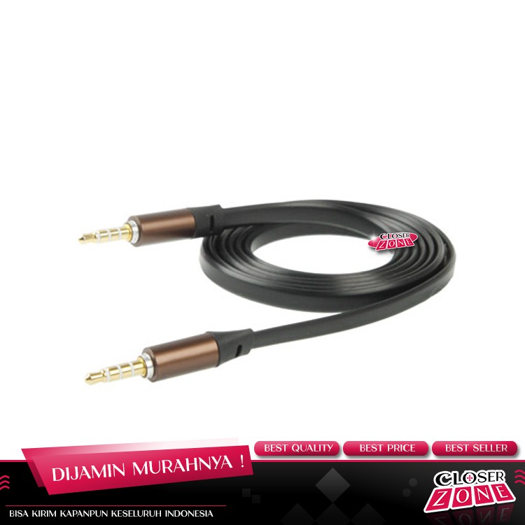 Jual Kabel AUX 3.5mm HiFi Noodle Design 1m - Black | Shopee Indonesia