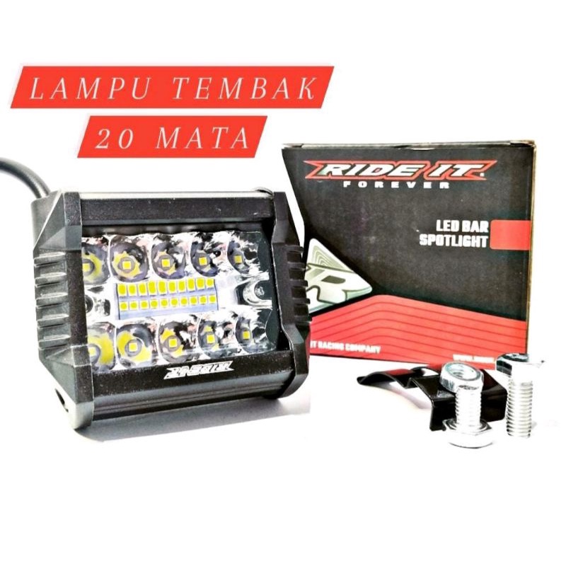 Jual LAMPU DOP TEMBAK SOROT TOURING LED 20 MATA 3 SUSUN RIDE IT ...