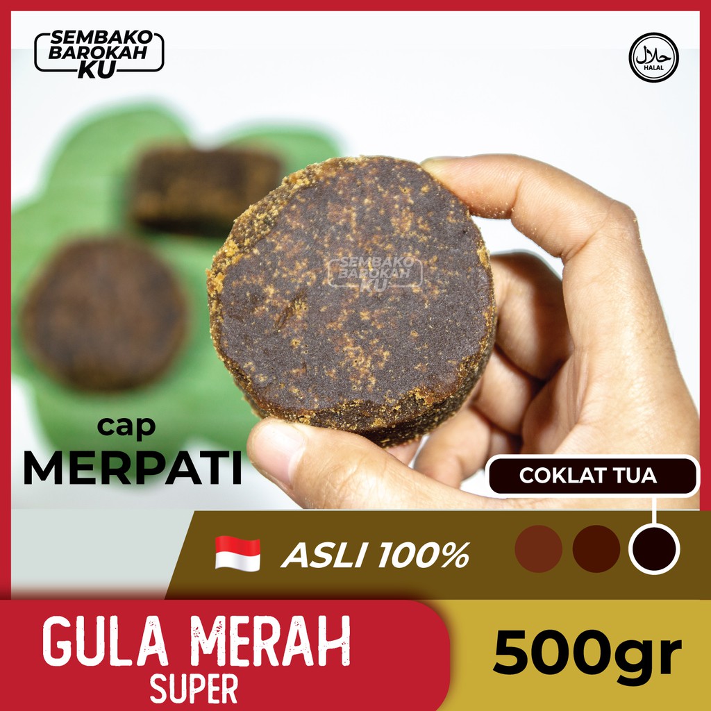 Jual Gula merah super 500 gr / kiloan cap merpati mas COKLAT TUA / gula ...