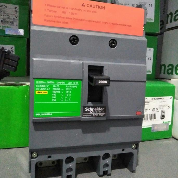 Jual mccb nfb breaker schneider 3phase EZC 125A 160A 200A 250A | Shopee Indonesia