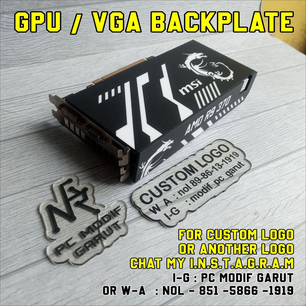Jual VGA BACKPLATE COSTUM LOGO UKURAN DUAL FAN | Shopee Indonesia
