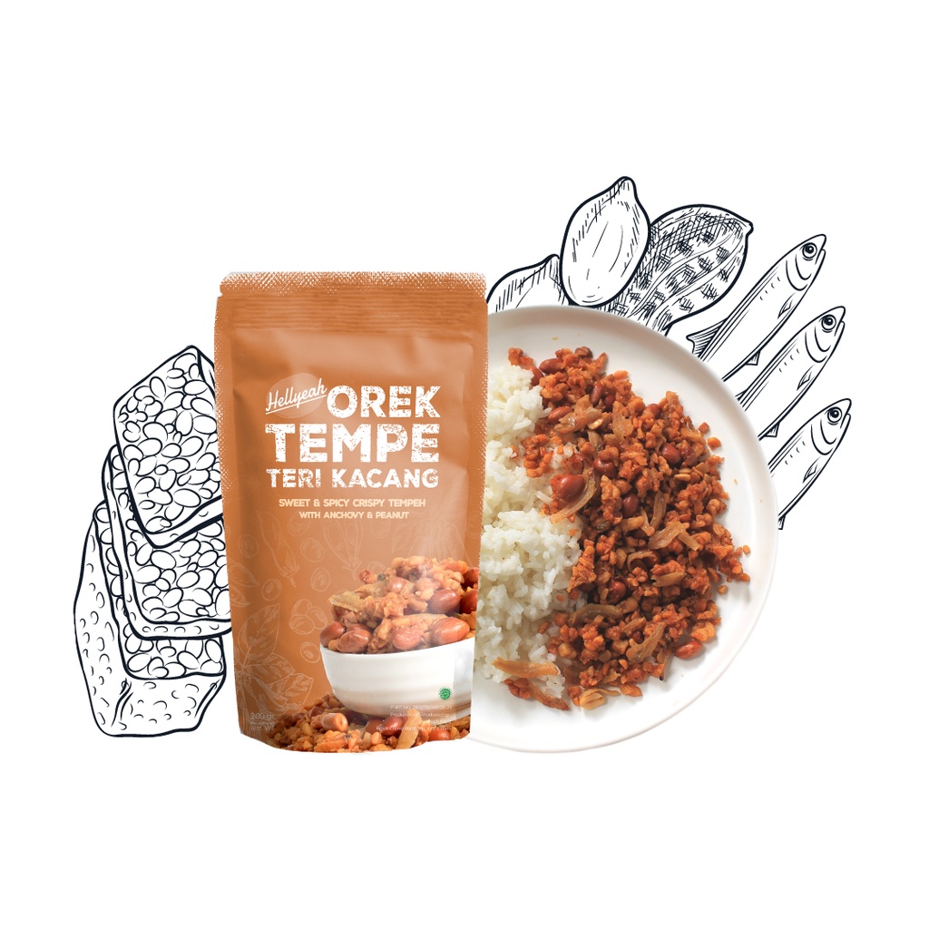 Jual Hellyeah Orek Tempe Teri Kacang 200 gram | Shopee Indonesia