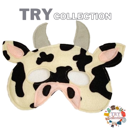 Jual [TRY COLLECTION] Topeng Mask Desain Sapi Bahan Kain Flanel SKU ...