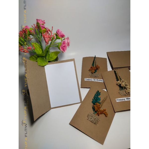Jual KARTU UCAPAN VINTAGE BUNGA DRIED FLOWER BUNGA KERING GREETING CARD ...