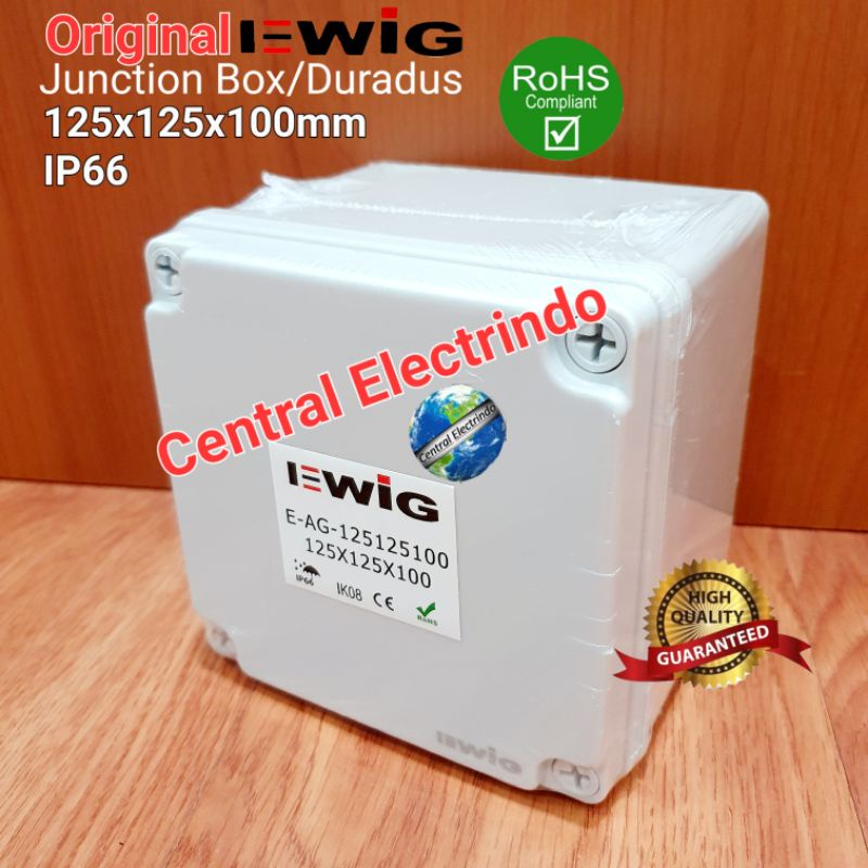 Jual Junction Box AG 125×125×100mm Box Panel Plastik ABS EWIG Polos ...