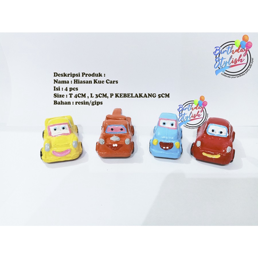 Jual Topper Kue Cars / Hiasan Kue Mini Cars isi 4 PCS | Shopee Indonesia