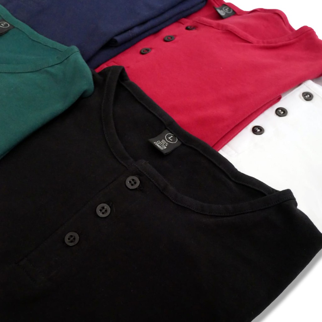 Jual VNCENTID Kaos Polos Kancing / Kaos Polos Henley / Kaos Polos Misty ...