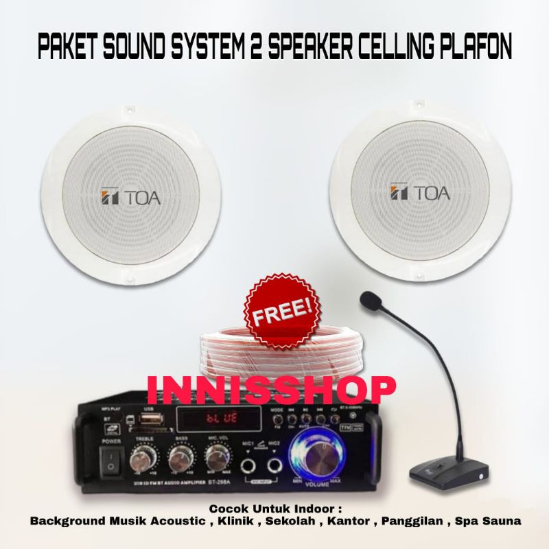 Jual PAKET SOUND SPEAKER CELLING TOA 2 UNIT FREE MIC MEJA OPERATOR ...