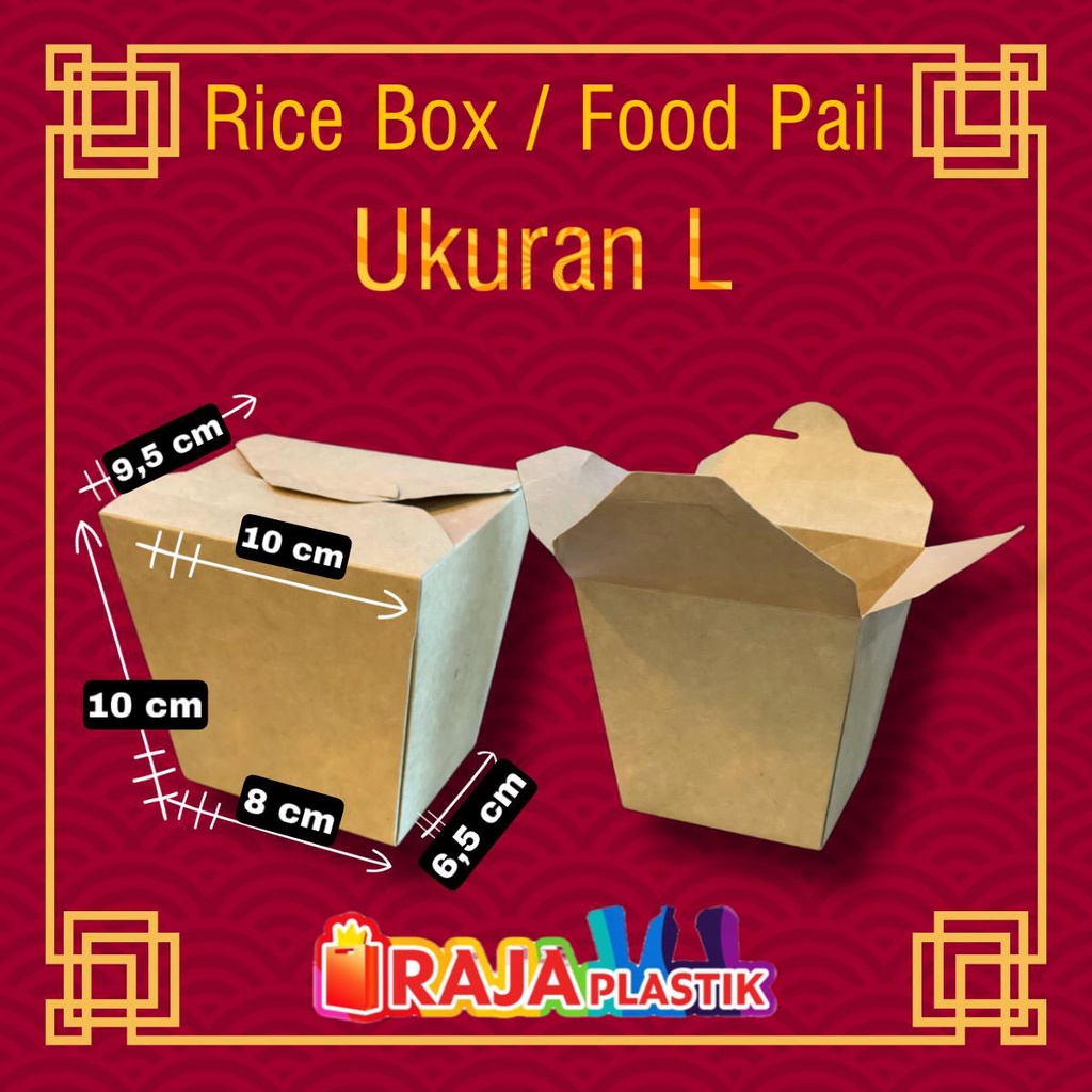 Jual Rice Box Kraft ukuran L / Food Pail Kraft ukuran L | Shopee Indonesia